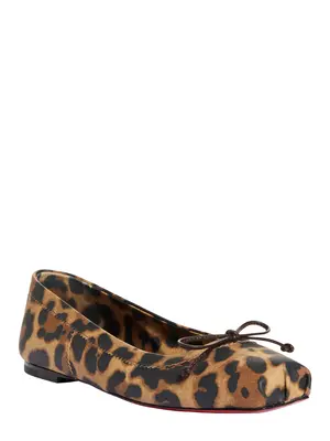 CHRISTIAN LOUBOUTIN Mamadrague Square Toe Ballet Flat Leopard