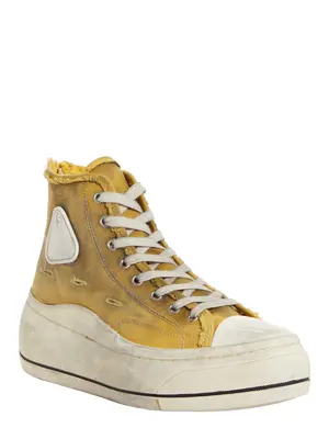 R13 R13 Platform High-Top Sneakers Gold