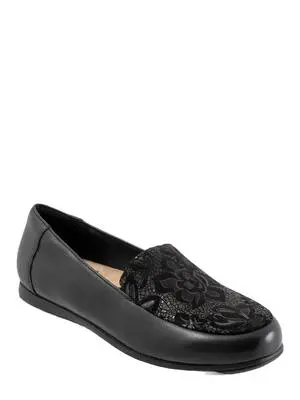 Trotters Trotters Deanna Flat Loafer Black Floral