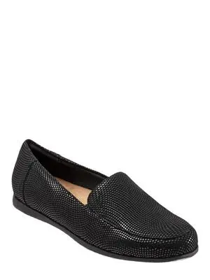 Trotters Trotters Deanna Flat Loafer Black Mini Dot Leather