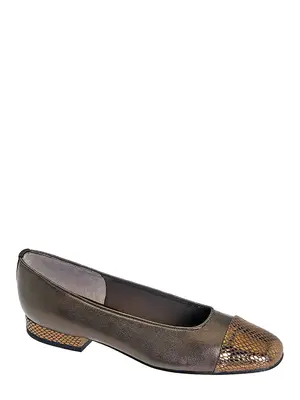 Vaneli VANELi Cap Toe Flat Bronze Nappa Leather