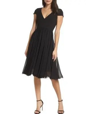 Dress The Population Fit & Flare Cocktail Dress - Black