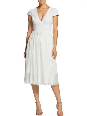 Dress The Population Fit & Flare Cocktail Dress - Off White