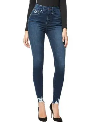 Good American Distressed High-waist Skinny Jeans - Blue309