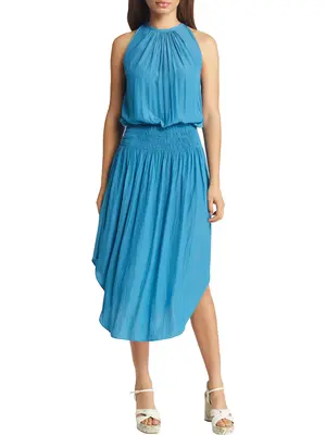 Ramy Brook Ramy Brook Audrey Sleeveless Midi Dress Blue Tile