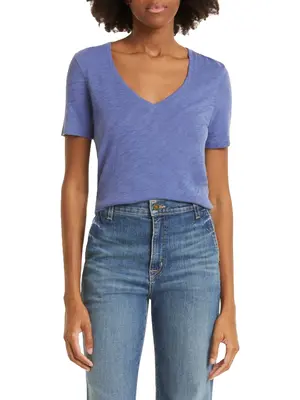 ATM Anthony Thomas Melillo ATM Anthony Thomas Melillo Slub Cotton V-Neck T-Shirt Concord Grape