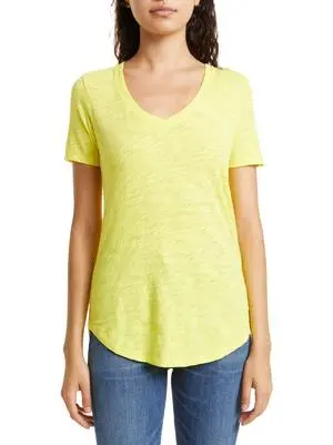 ATM Anthony Thomas Melillo ATM Anthony Thomas Melillo Slub Cotton V-Neck T-Shirt Lemonade