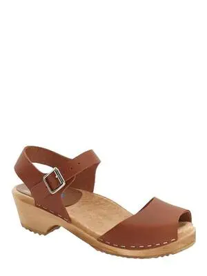 Mia Anja Clog Sandal - Luggage Leather