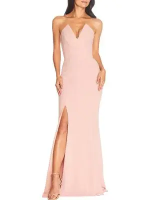 Dress The Population Fernanda Strapless Gown - Blush