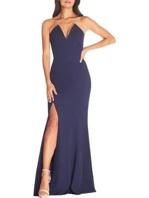 Dress The Population Fernanda Strapless Gown - Midnight Blue