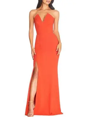 Dress The Population Fernanda Strapless Gown - Poppy