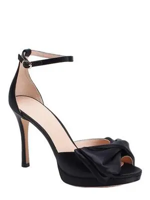 Kate Spade New York Bow Ankle Strap Sandal - Black Fabric