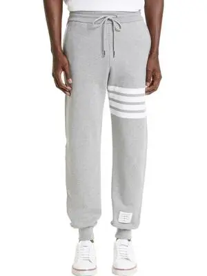 Thom Browne Stripe Jogger Pants - 068 - Lt Grey Htr/optic White