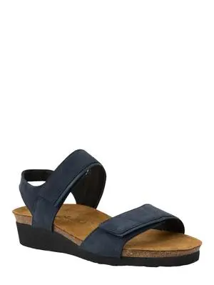 Naot Aisha Wedge Sandal - Navy Velvet Nubuck/ Soft Ink