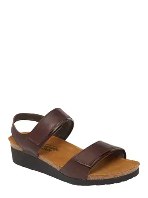 Naot Naot Aisha Wedge Sandal Soft Brown/ Walnut Leather