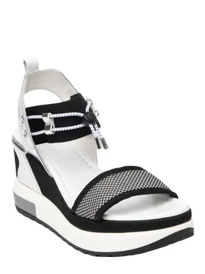NEROGIARDINI NeroGiardini Bungee Platform Wedge Sandal Black/silver