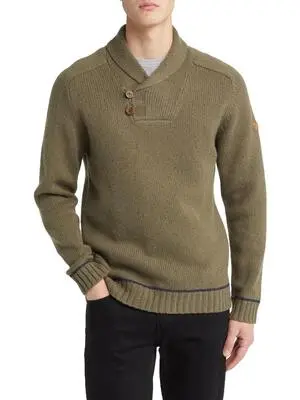 Fjallraven Lada Regular Fit Shawl Collar Sweater - Laurel Green