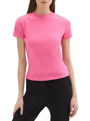 Theory Theory 2 Nebulous Organic Cotton Tiny Tee Pink Azalea