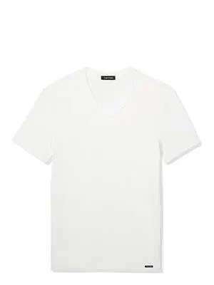TOM FORD Cotton Jersey V-neck T-shirt - White