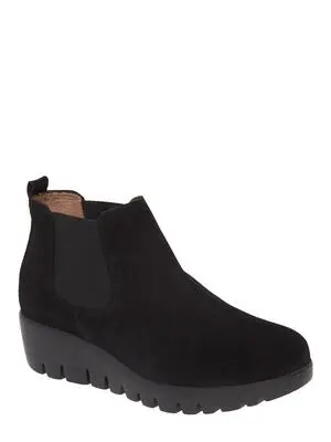 WONDERS Slip-on Chelsea Boot - Black Suede