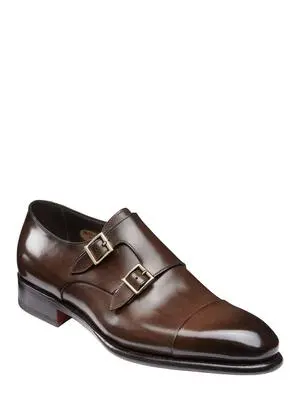 Santoni Ira Double Monk Strap Shoe - Tan