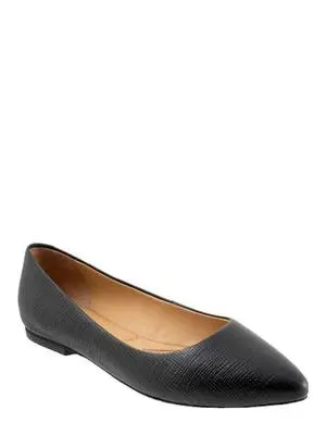 Trotters Trotters Estee Ballet Flat Black Embossed