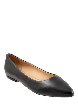 Trotters Estee Ballet Flat - Black Leather