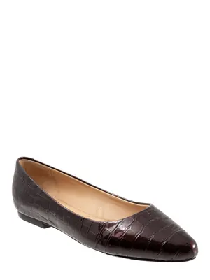 Trotters Trotters Estee Ballet Flat Bur Croc/ Pat
