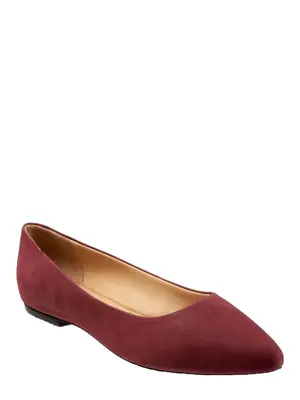 Trotters Trotters Estee Ballet Flat Dark Cherry Nubuck