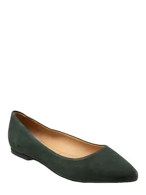 Trotters Trotters Estee Ballet Flat Dark Green Nubuck
