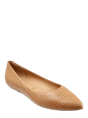 Trotters Trotters Estee Ballet Flat Nude Crocodile Leather