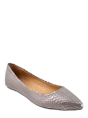 Trotters Trotters Estee Ballet Flat Pewter Snake