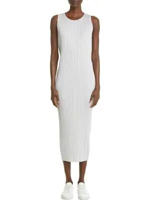 ISSEY MIYAKE Pleats Please Issey Miyake Basics Pleated Midi Dress
