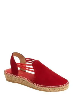 TONI PONS Nuria Suede Espadrille Sandal - Red Suede