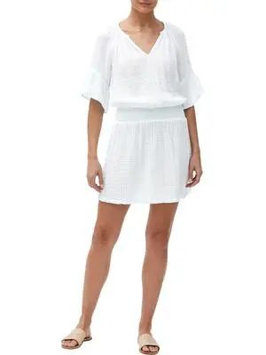 Michael Stars Katelyn Smocked Waist Dress - White