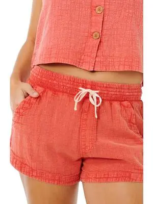 Rip Curl Crinkled Cotton Surf Shorts - Cayenne