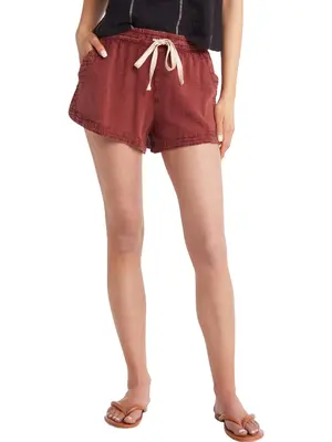Rip Curl Rip Curl Crinkled Cotton Surf Shorts Maroon