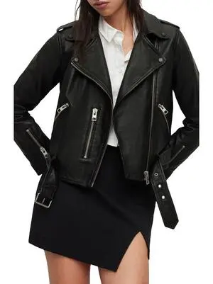 ALLSAINTS Balfern Leather Biker Jacket - Black