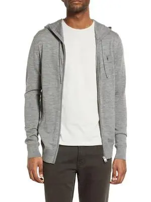 ALLSAINTS AllSaints Mode Slim Fit Merino Wool Zip Hoodie