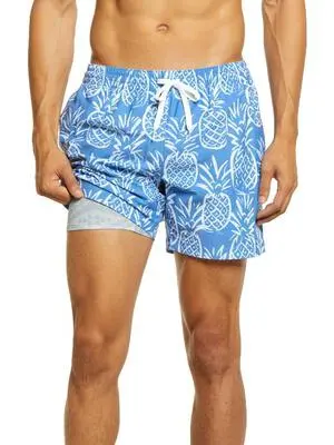 CHUBBIES Thigh Napples 5 1/2-inch Swim Trunks - Medium Blue