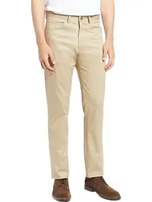 Berle Charleston Khakis Flat Front Cotton Stretch Twill Dress Pants - Khaki