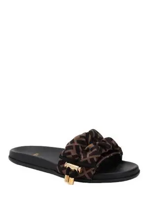 Fendi X Sarah Coleman Ff Vertigo Slide Sandal - Tobacco/black