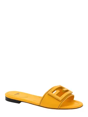 Fendi Fendi Signature Logo Slide Sandal Mimosa