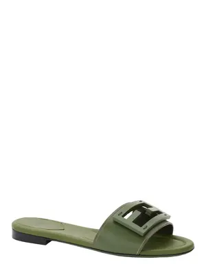 Fendi Fendi Signature Logo Slide Sandal Verde
