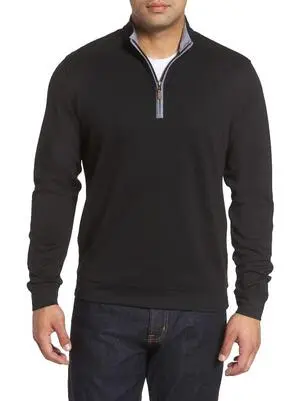 Johnnie-o Sully Quarter Zip Pullover - Black