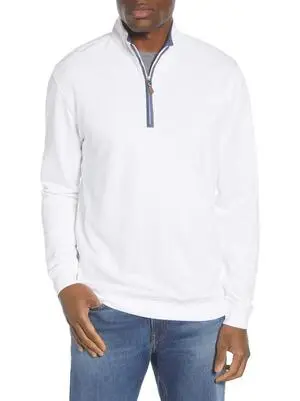 Johnnie-o Sully Quarter Zip Pullover - White