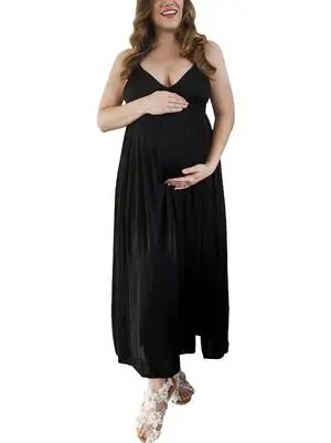 EMILIA GEORGE Oxford Maternity/nursing Sundress - Oxford Black