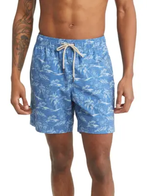 FAIR HARBOR Fair Harbor The Bayberry Swim Trunks Blue Island Hopper