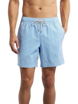 FAIR HARBOR Fair Harbor The Bayberry Swim Trunks Blue Tiles