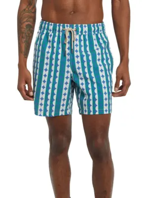 FAIR HARBOR Fair Harbor The Bayberry Swim Trunks Green Dots